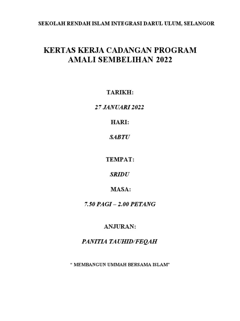 Kertas Kerja Amali Sembelihan | PDF | Sains & Matematika