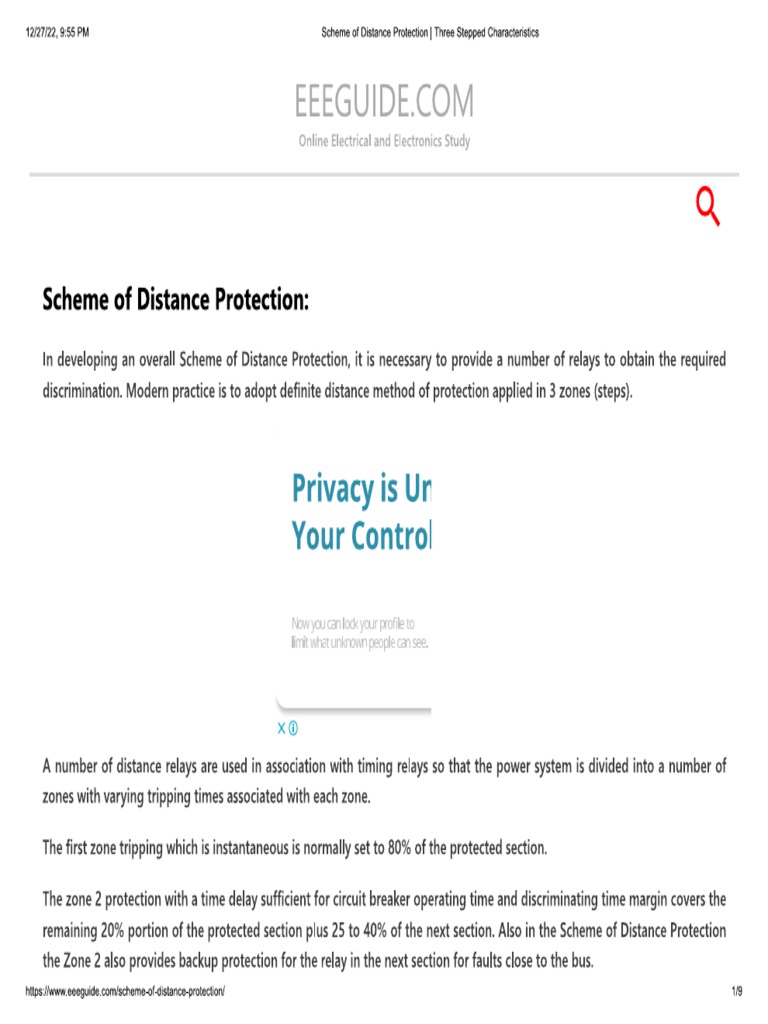 Scheme of Distance Protection - Three Stepped Characteristics | PDF