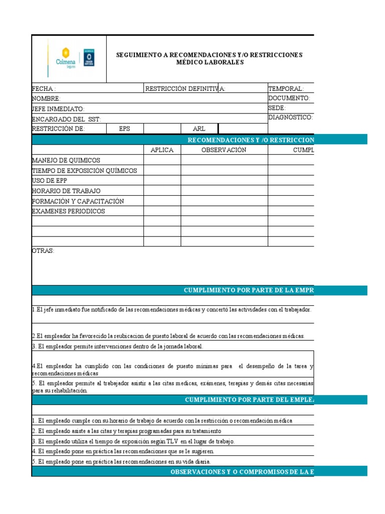 Ejemplo de Seguimiento A Recomendaciones Laborales | PDF | Business Ejemplo de Seguimiento A Recomendaciones Laborales | PDF | Business