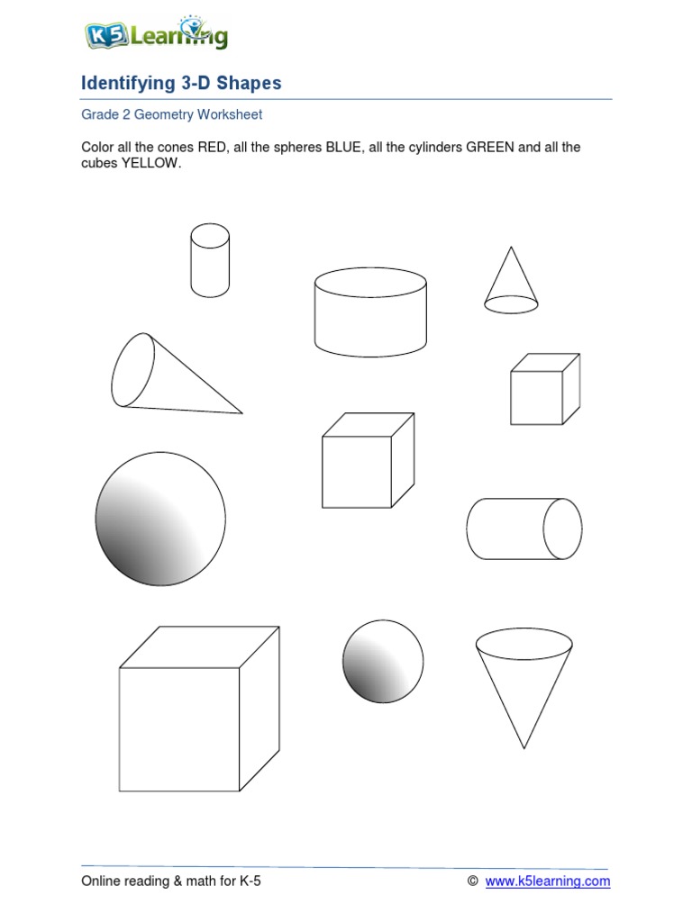 Grade 2 Geometry Identify 3d Shapes A | PDF | Teaching Methods & Materials