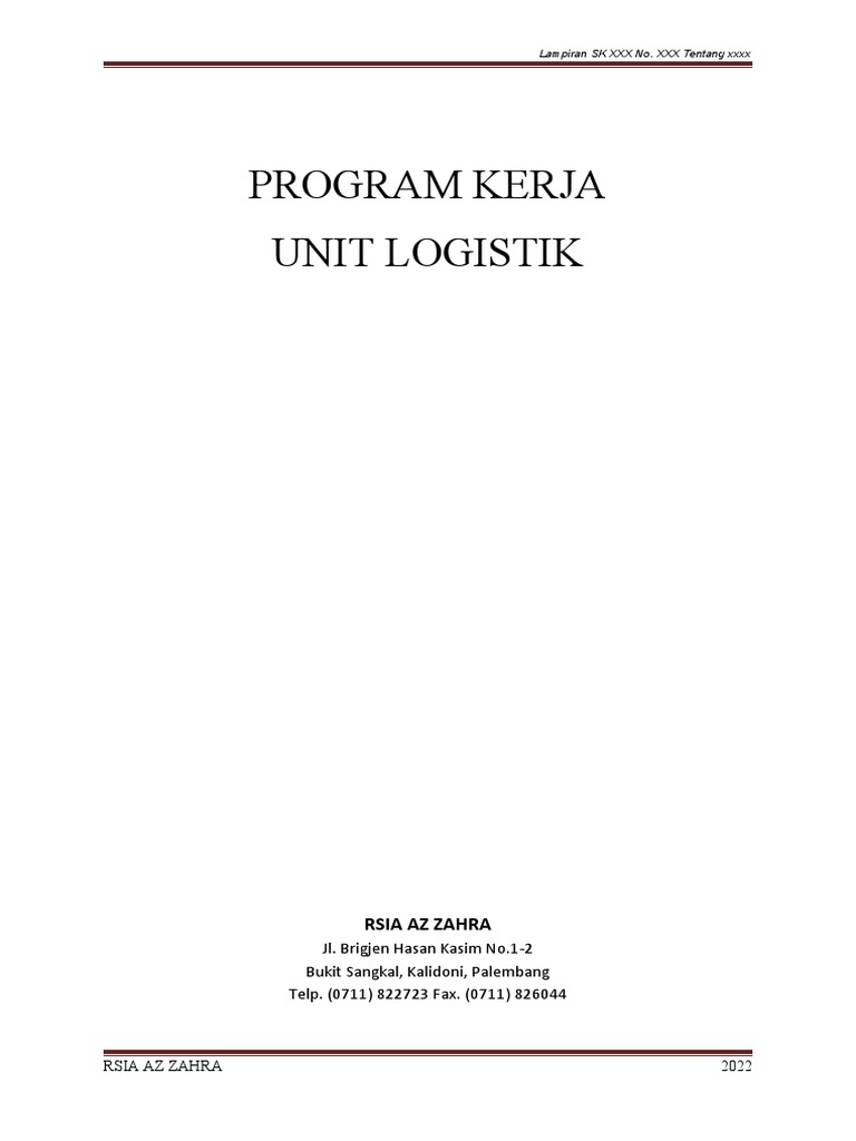 Program Kerja Logistik | PDF | Teknologi & Rekayasa