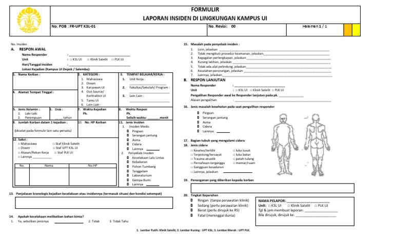 Form Notifikasi Awal Insiden | PDF