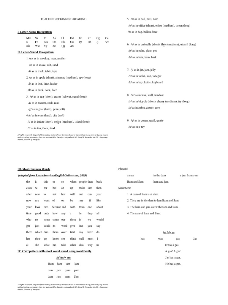 Teaching Beginning Reading | PDF