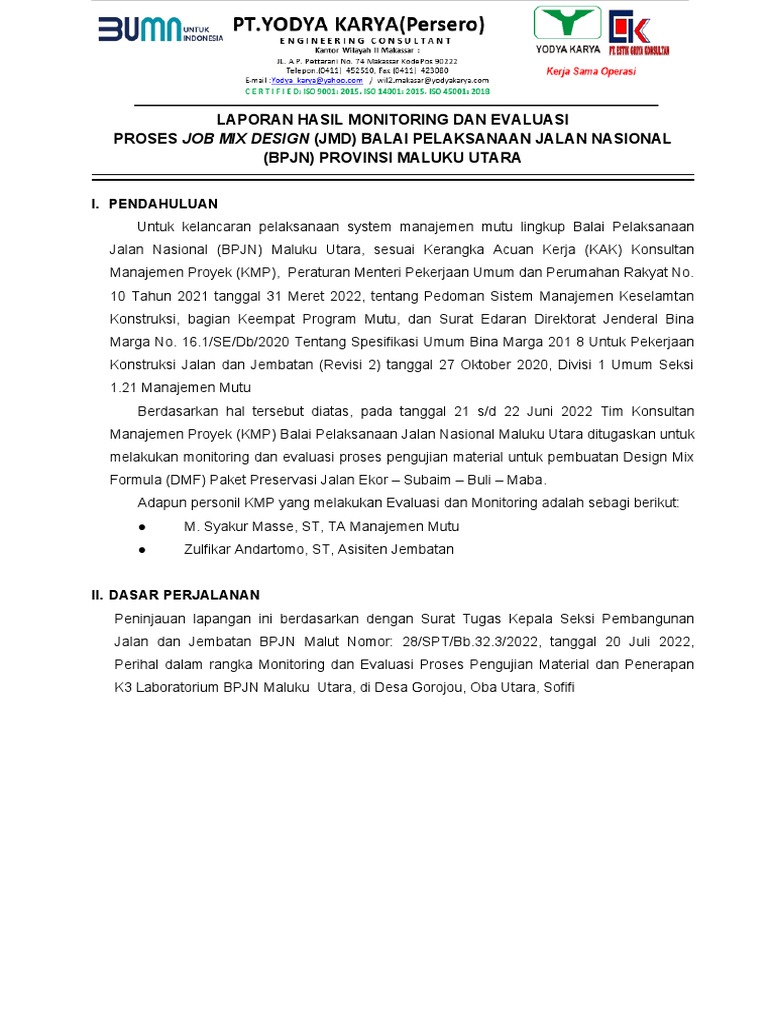 (9b) LAP - MONEV-LAB-BPJN-SOFIFI | PDF