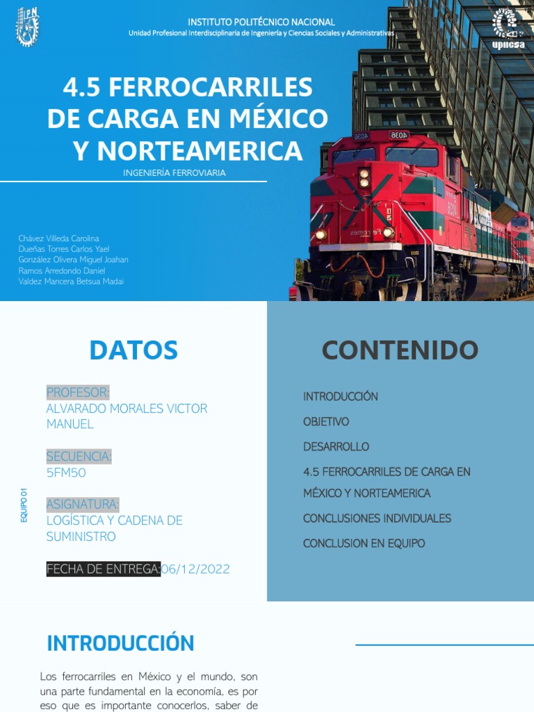 4.5 Transporte de Carga en México y Norteamerica_EQ-01 | PDF | Transporte ferroviario | México