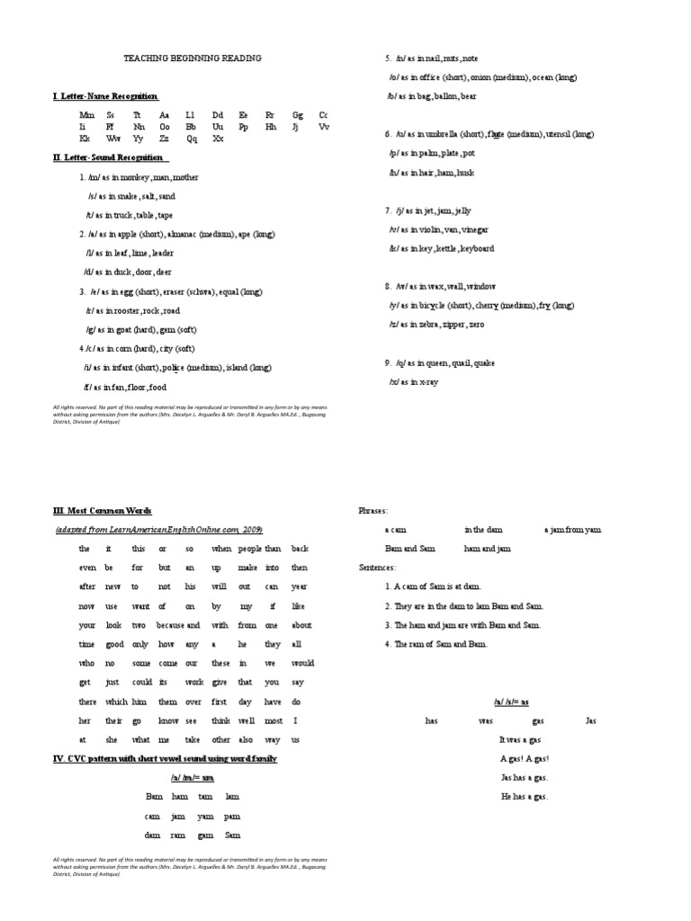 Teaching Beginning Reading | PDF