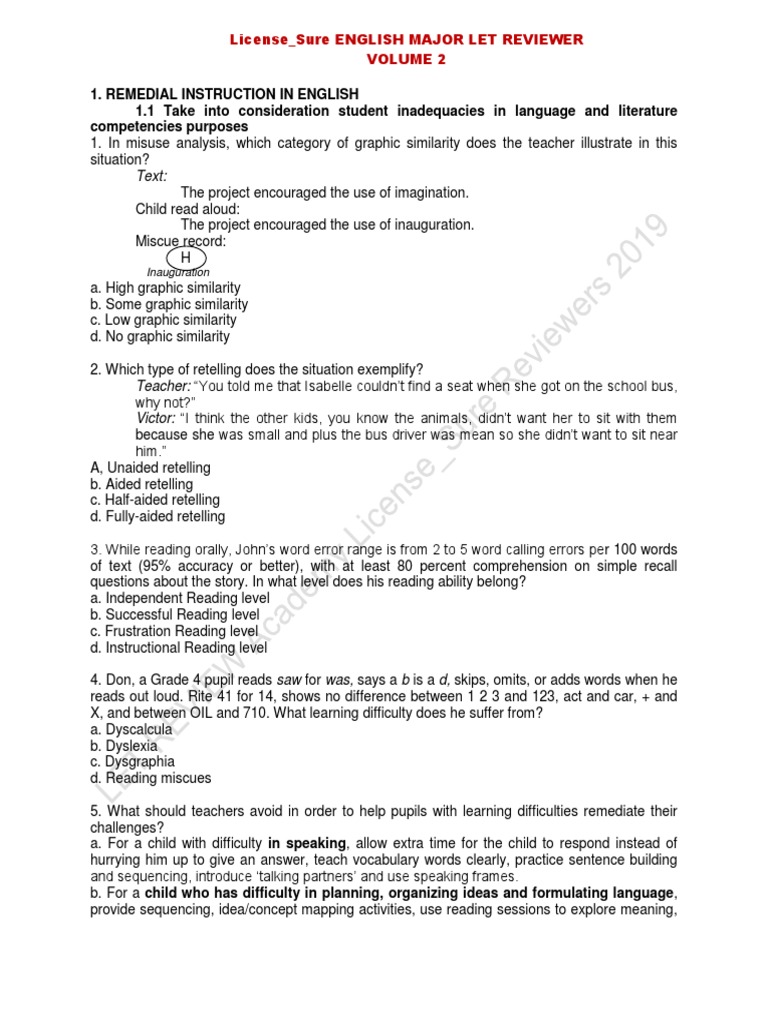 340 ITEMS ENGLISH MAJOR REVIEWER - Vol.2 | PDF | Noun | Language Education