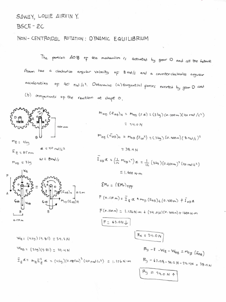 Dynamic Equilibrium in Rotational Systems | PDF