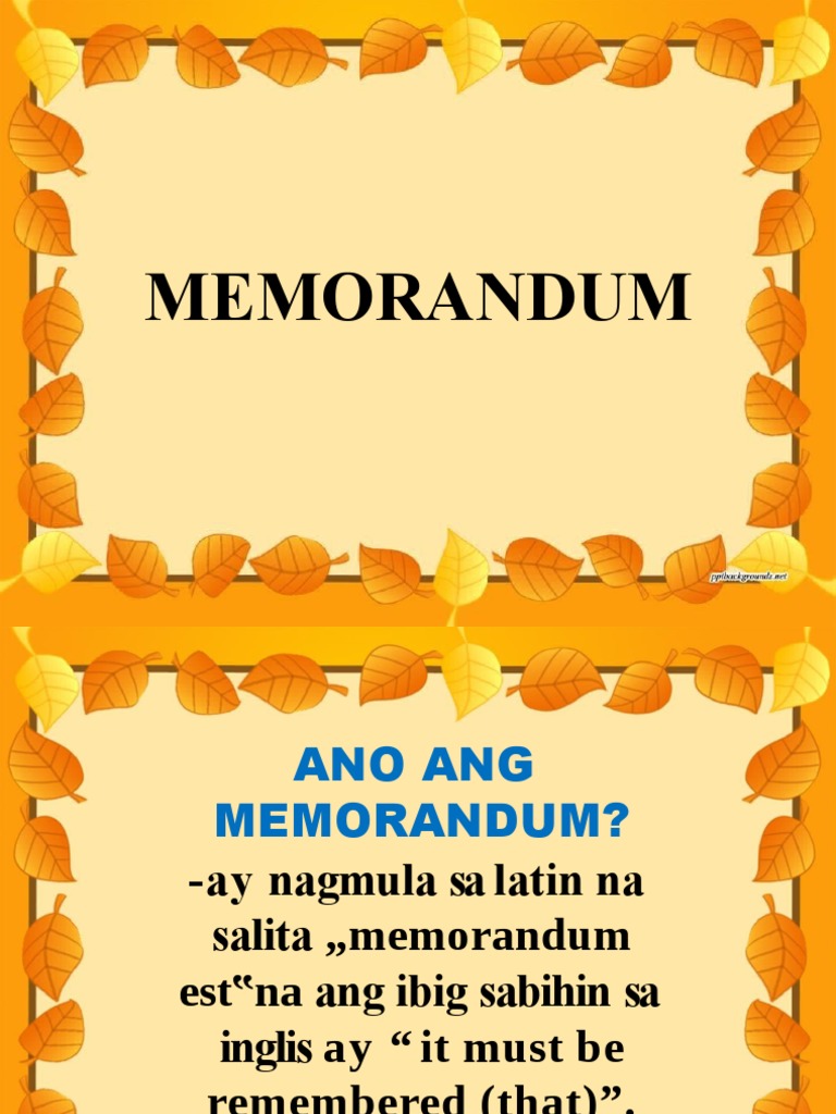 Memorandum 1 | PDF