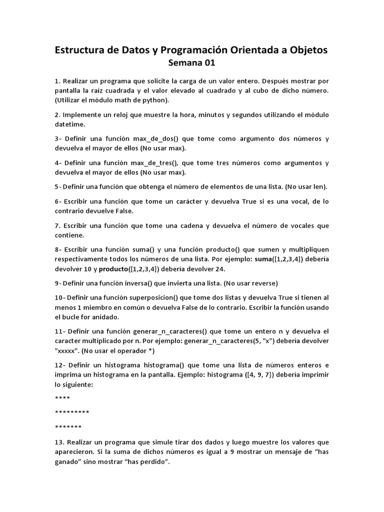 Edandpoo Ejercicios 01 Pdf Función Matemáticas Python Lenguaje 2096