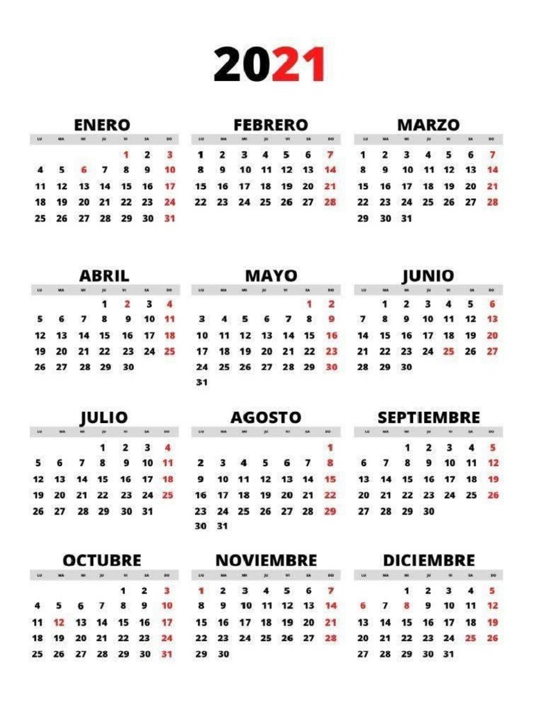 Calendario 2021 | PDF