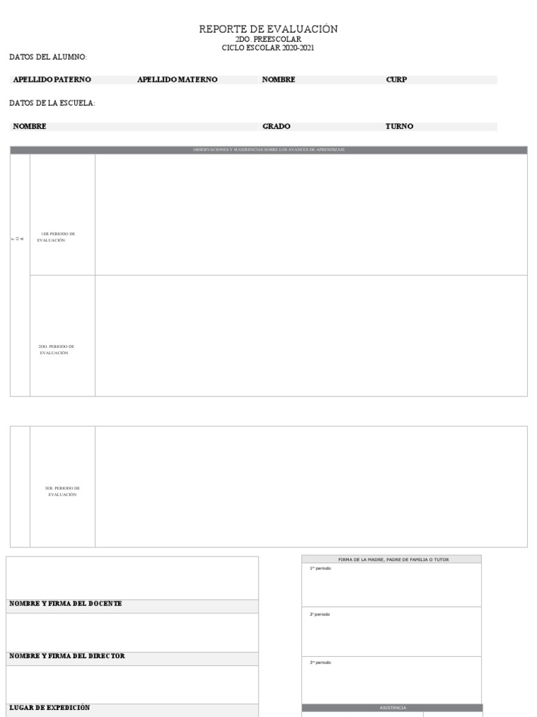 Reporte de Evaluación 2do. | PDF