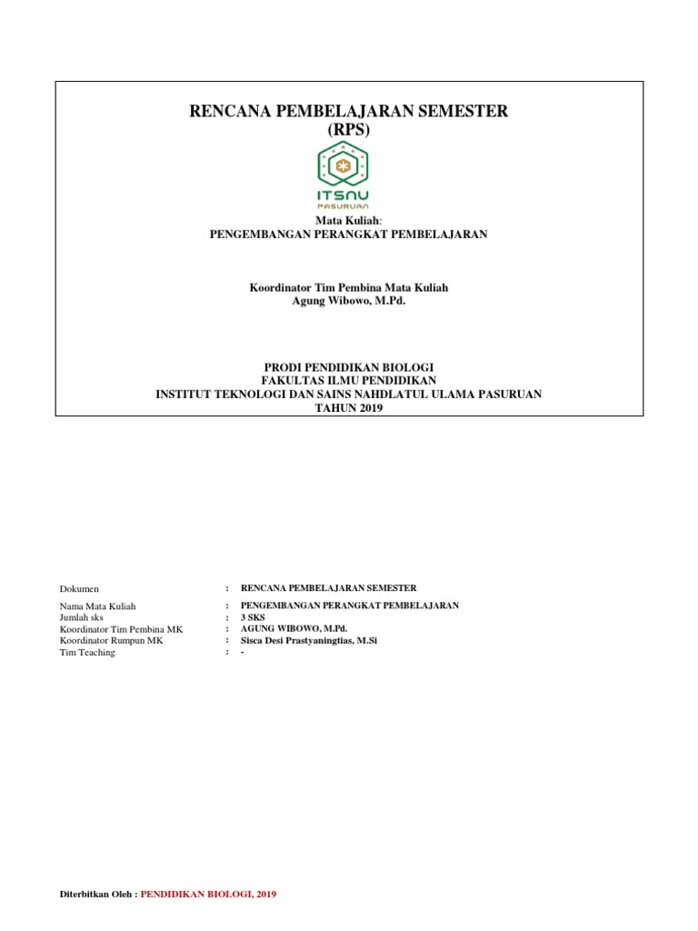 Contoh Rps PPP | PDF