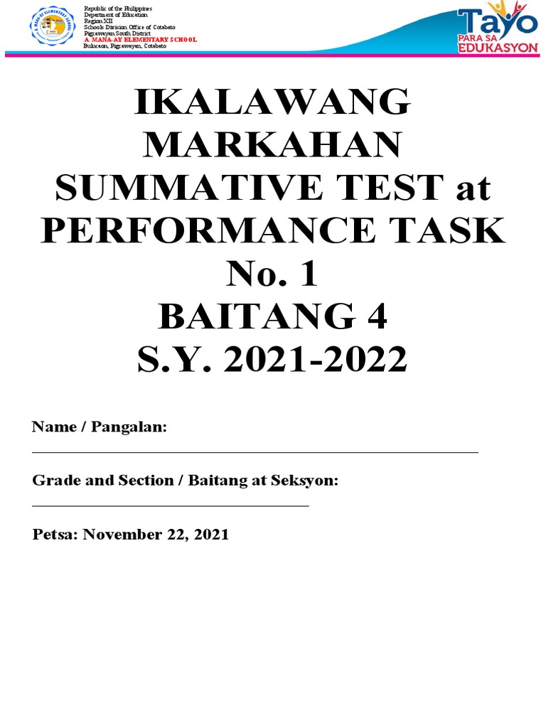 FIRST SUMMATIVE AND PT - All Subjects | PDF
