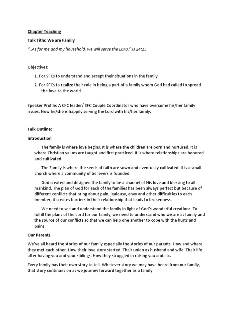 8 Chapter Teaching We Are Family | PDF | Family | Sibling