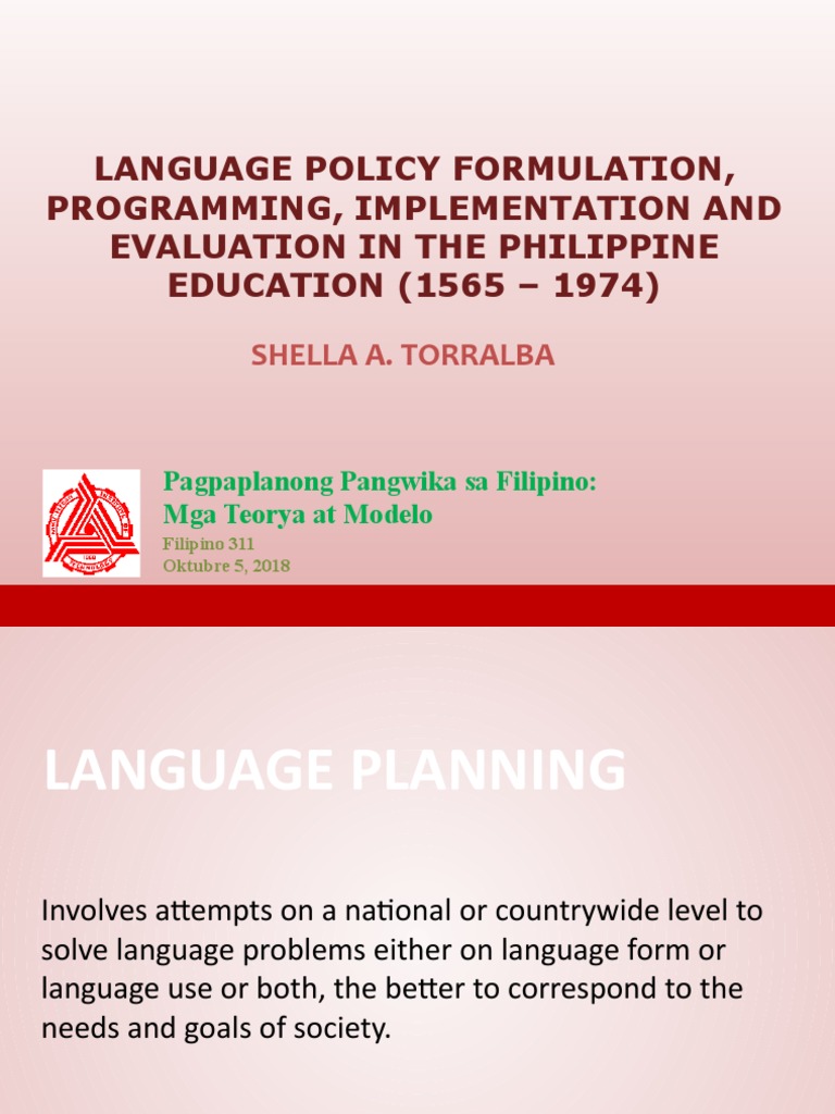 Language Planning | PDF | Tagalog Language | Philippines