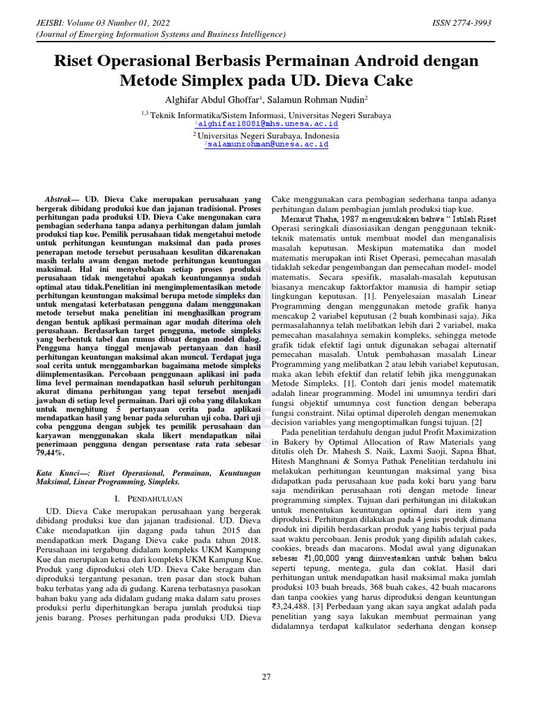 Jurnal RO2 | PDF | Bisnis