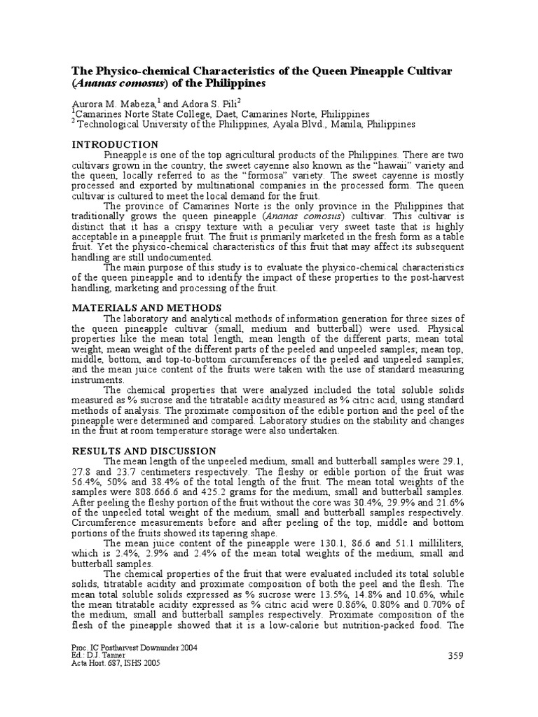 Mabeza 2005 | PDF | Pineapple | Food Industry