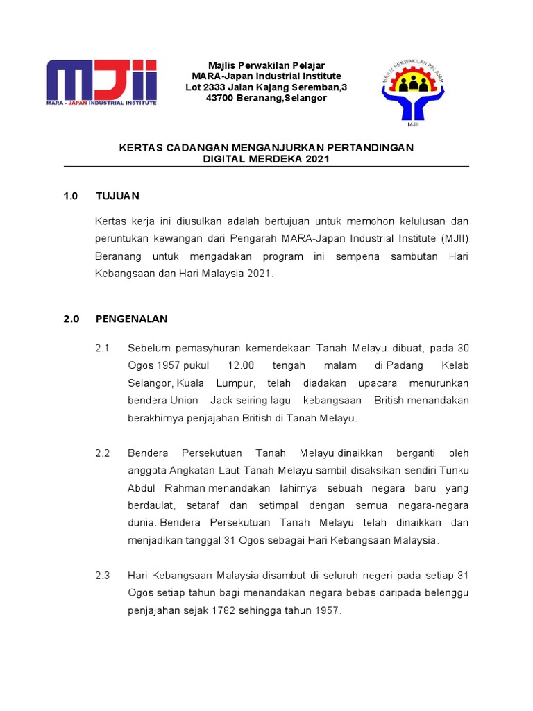 Template Kertas Cadangan | PDF