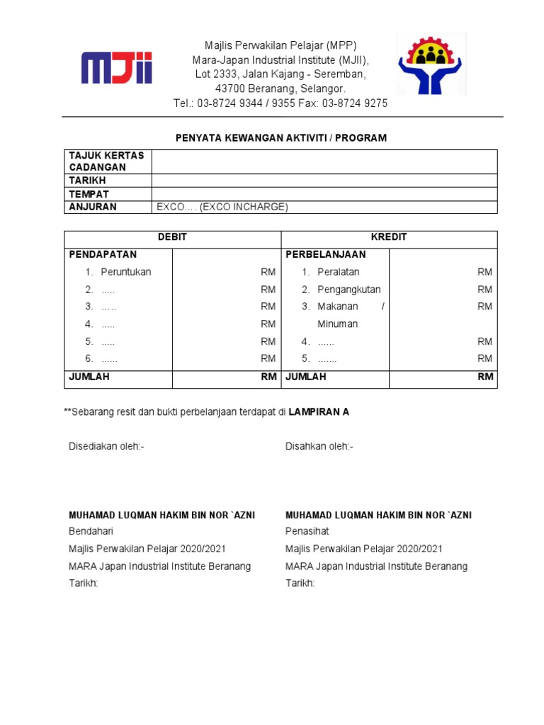 Template Laporan Kewangan | PDF