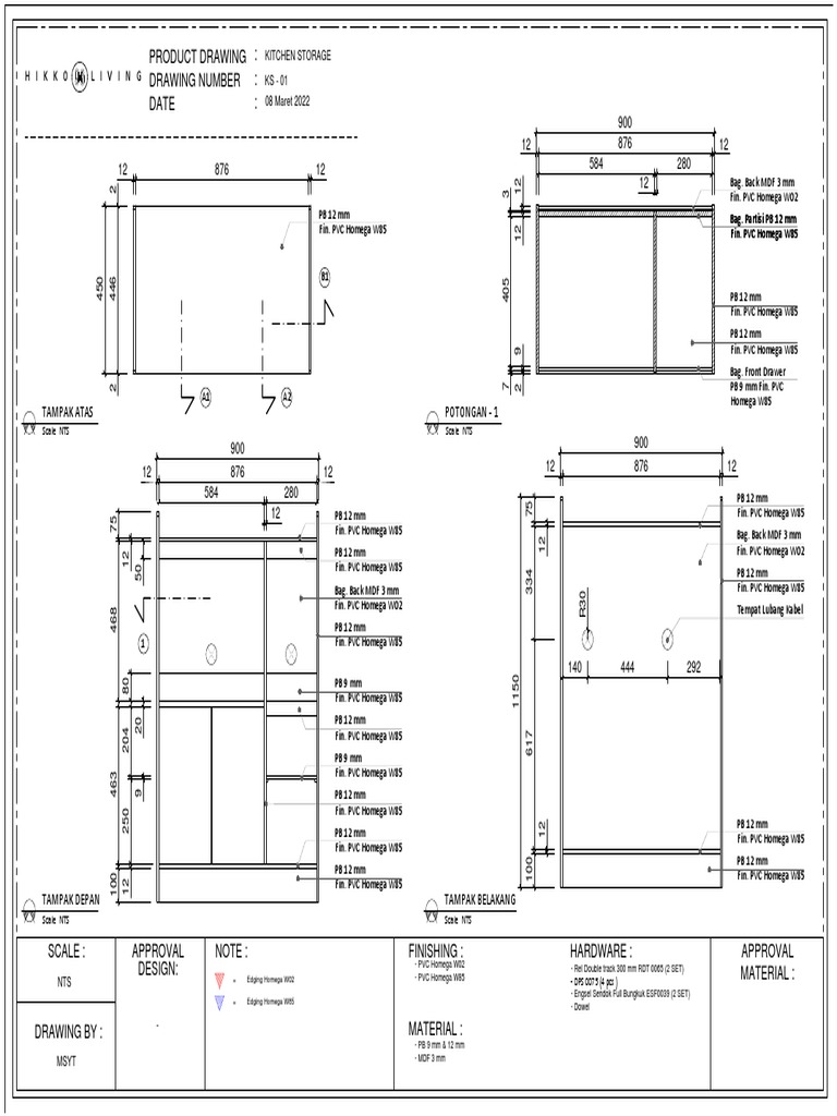 GAMBAR KERJA KITCHEN STORAGE | PDF