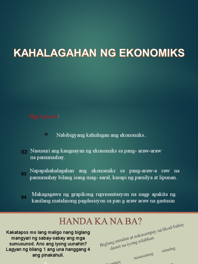 G9 AP Q1 Week 2-3 Kahalagahan NG Ekonomiks | PDF