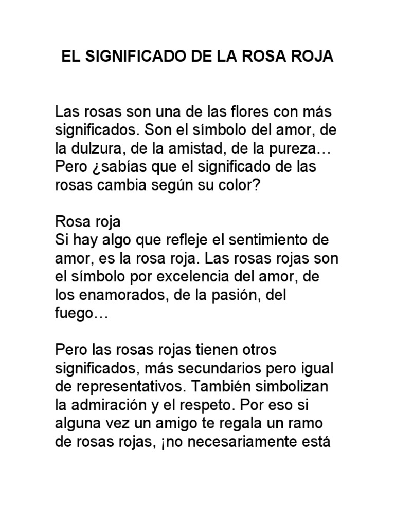 El Significado de La Rosa Roja | PDF