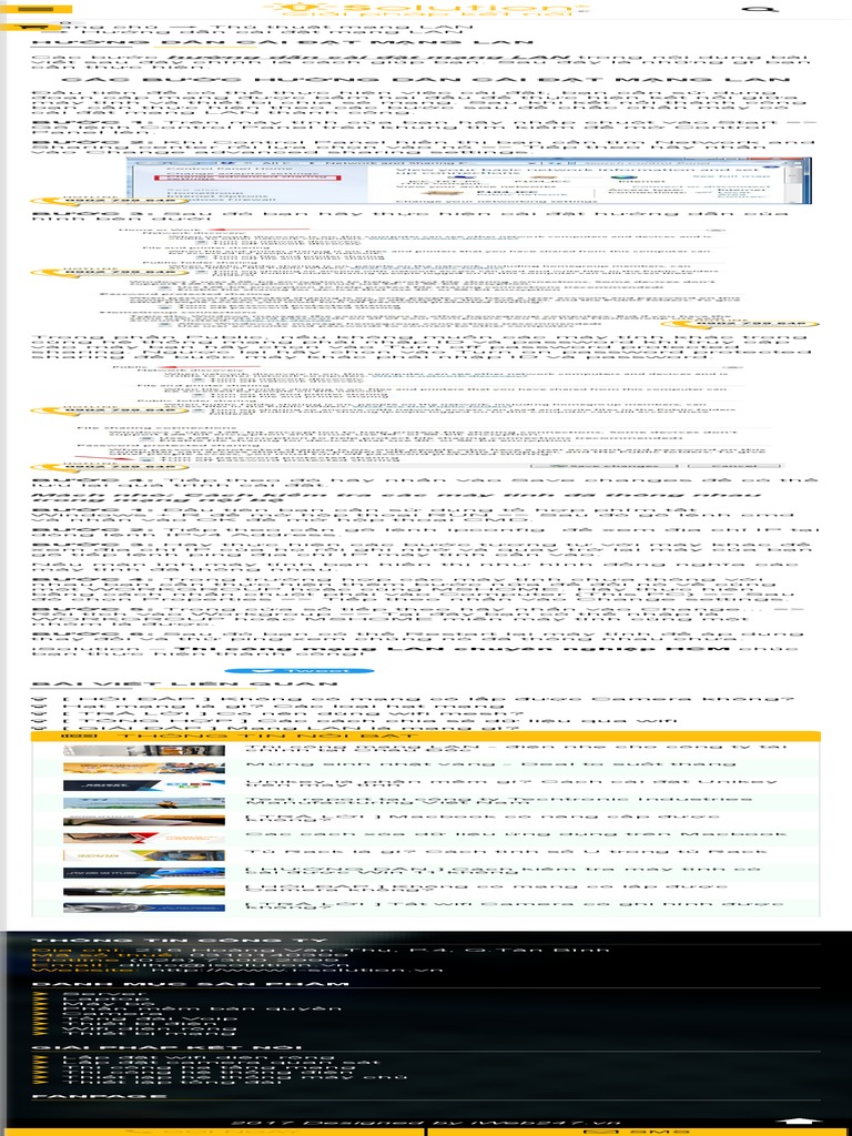 Các Bước Hướng Dẫn Cài Đặt Mạng LAN | PDF