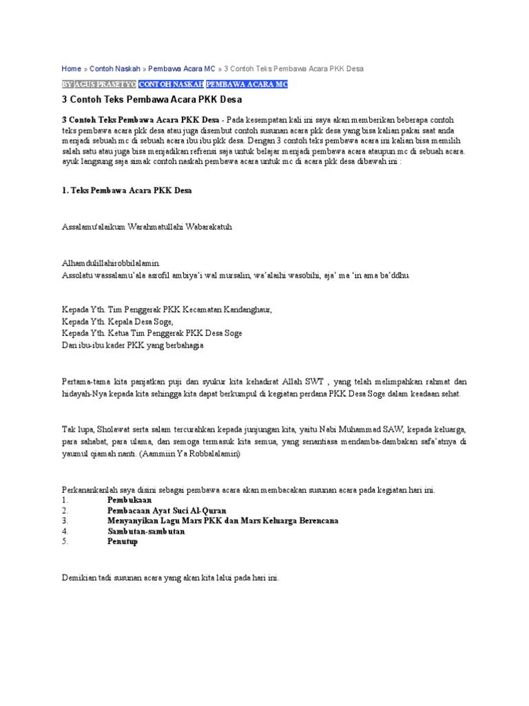 Teks Pembawa Acara | PDF