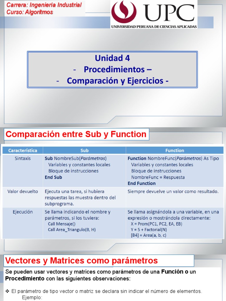 T4 - D - Unidad 4 - Subprogramas - Ejercicios | PDF | Matriz (Matemáticas) | Estructura de datos ...