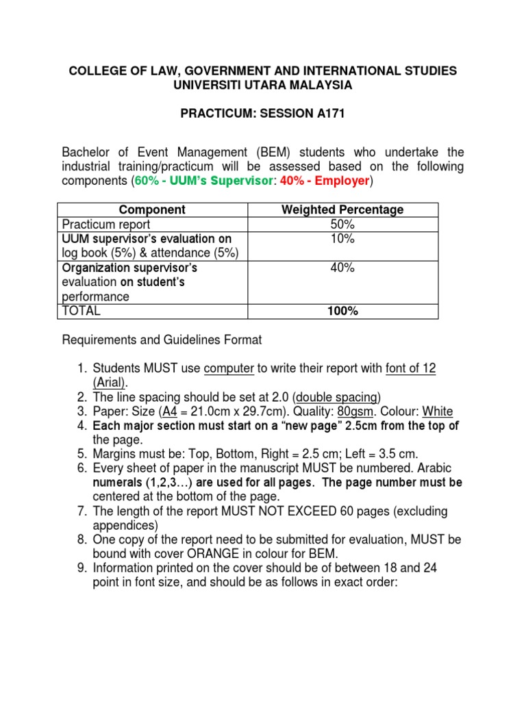BEM Practicum Report Guidelines A171 | PDF | Cognitive Science | Cognition