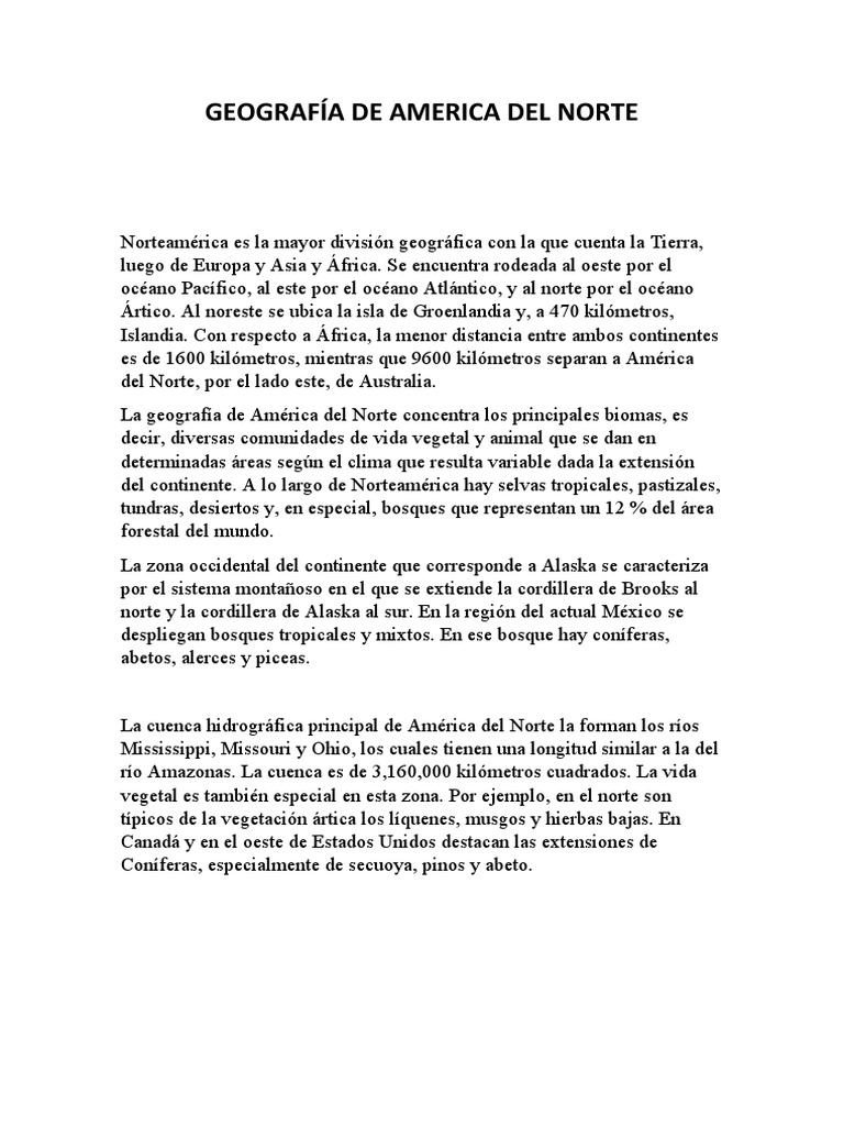 Geografía de América del Norte | PDF