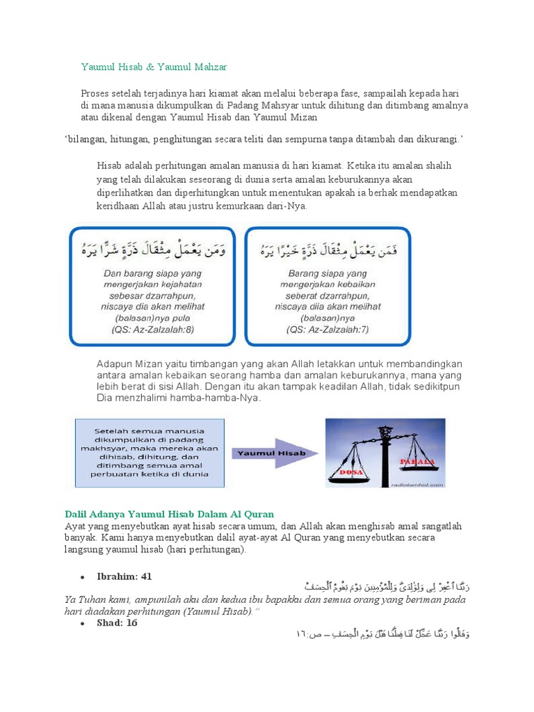 Pengertian Yaumul Hisab Edit | PDF