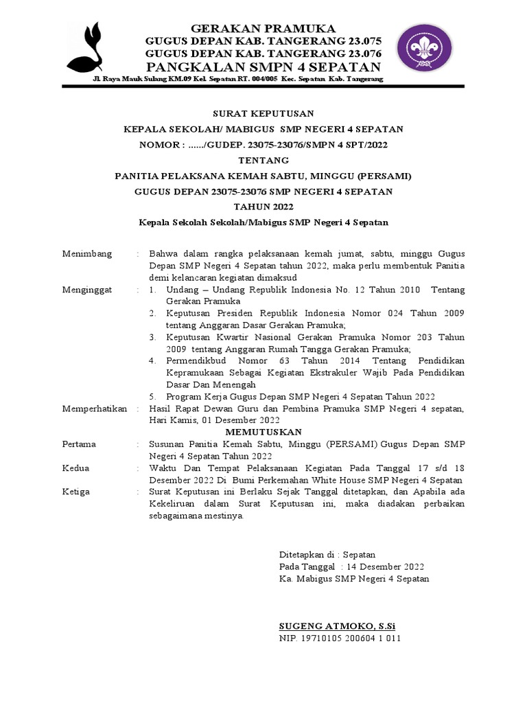 SK Persami Tahun 2022 | PDF