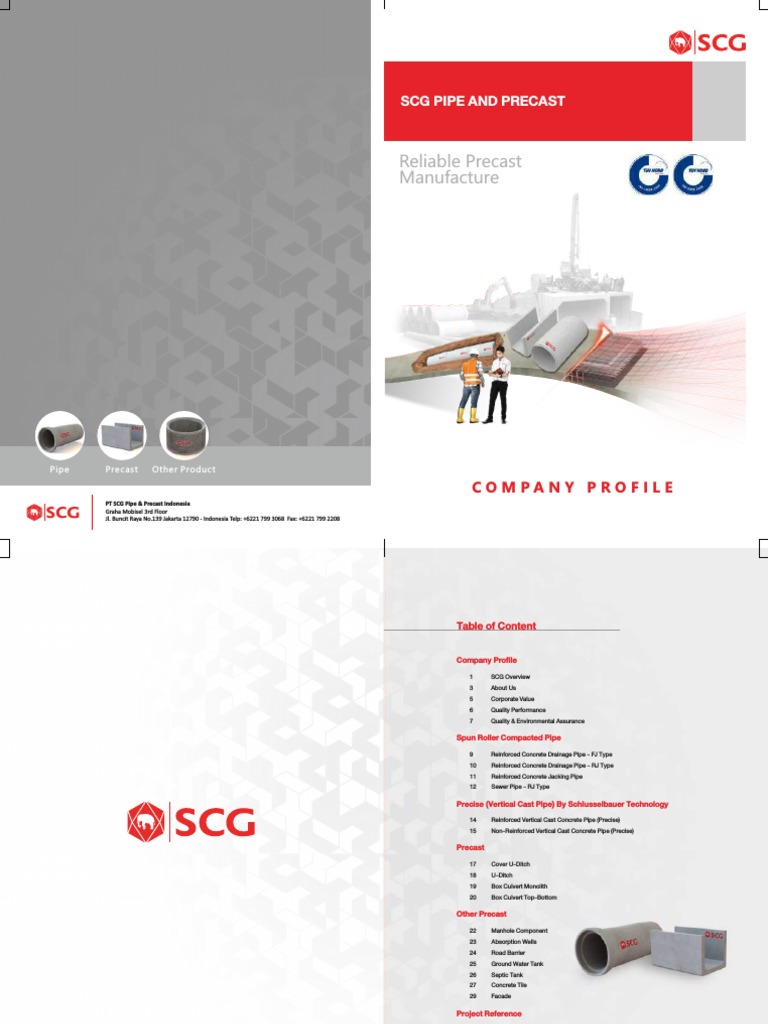 SCG Pipe and Precast Company Profile | PDF | Concrete | Pipe (Fluid ...