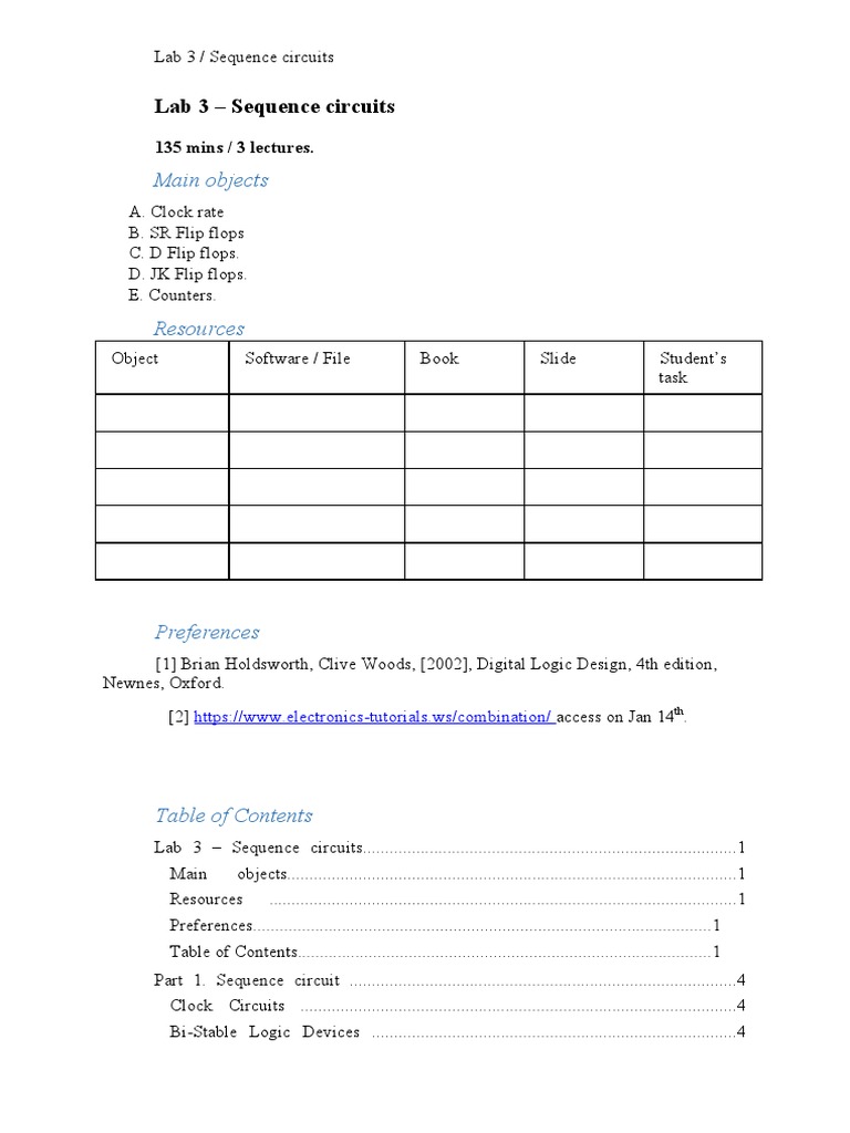 Lab 3 - Logisim Sequence Circuit | PDF | Logic Gate | Computing