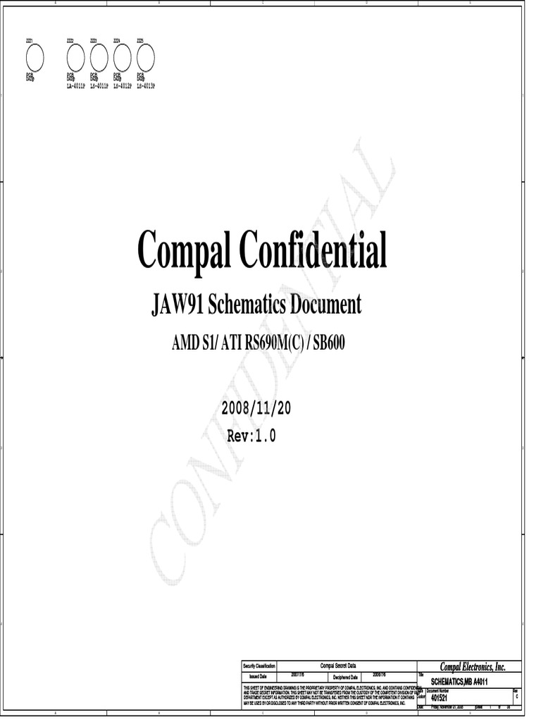 Compal Confidential: JAW91 Schematics Document | PDF | Advanced Micro ...