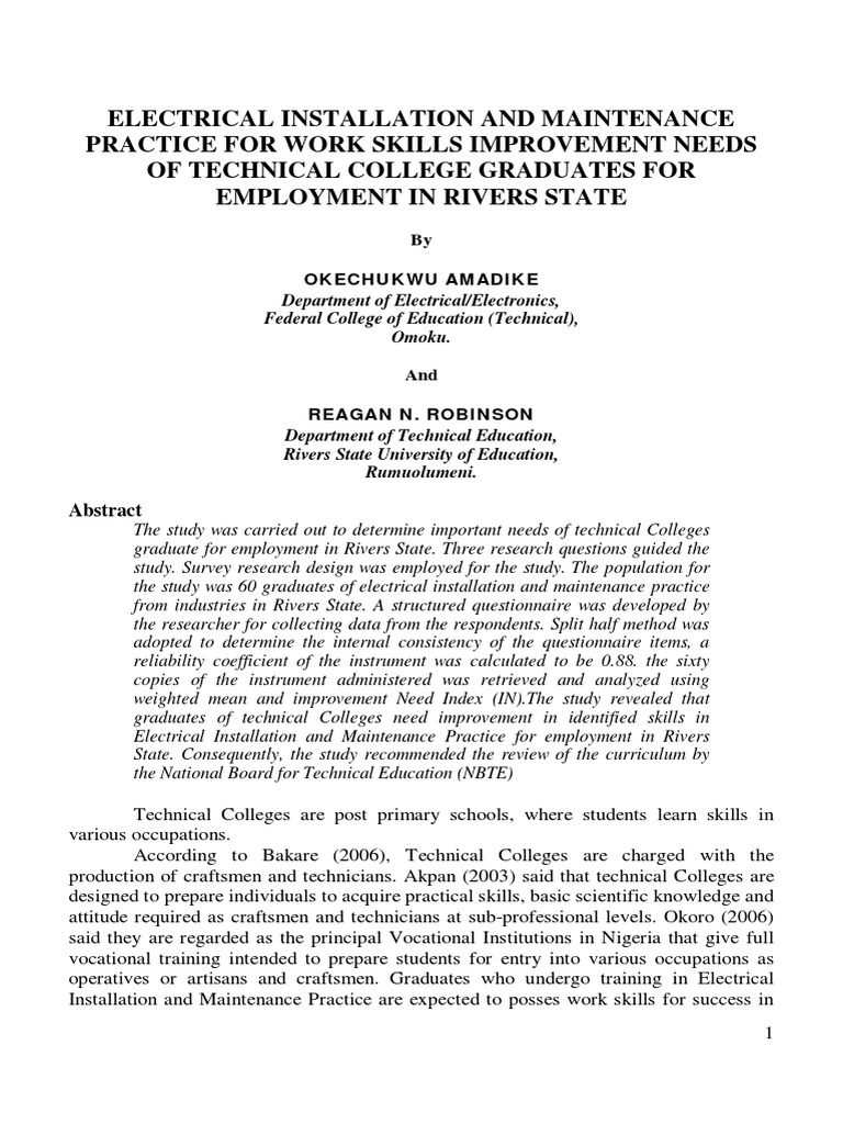Electrical Installation and Maintenance Practice For Work Skills ...