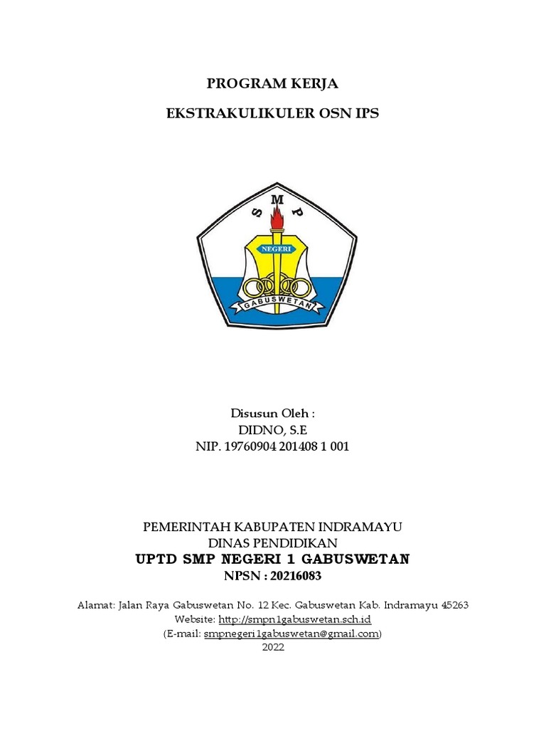 PROGRAM KERJA EKSTRAKULIKULER OSN IPS | PDF