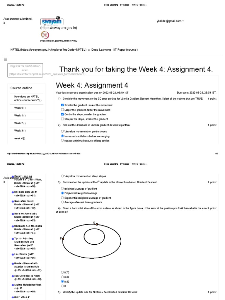 IIT Ropar Deep Learning Week 4 Summary | PDF | Intelligence (AI) & Semantics | Artificial ...