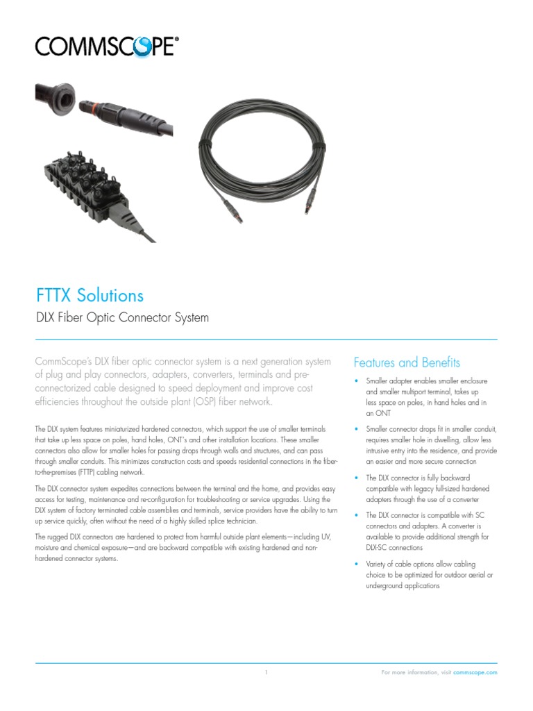CommScope DLX Fiber Optic Connector System | PDF | Electrical Connector ...
