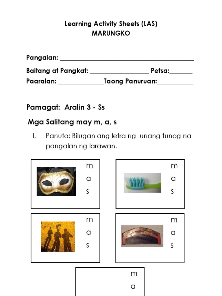 ARALIN 3 - Ss - MARUNGKO - LAS | PDF