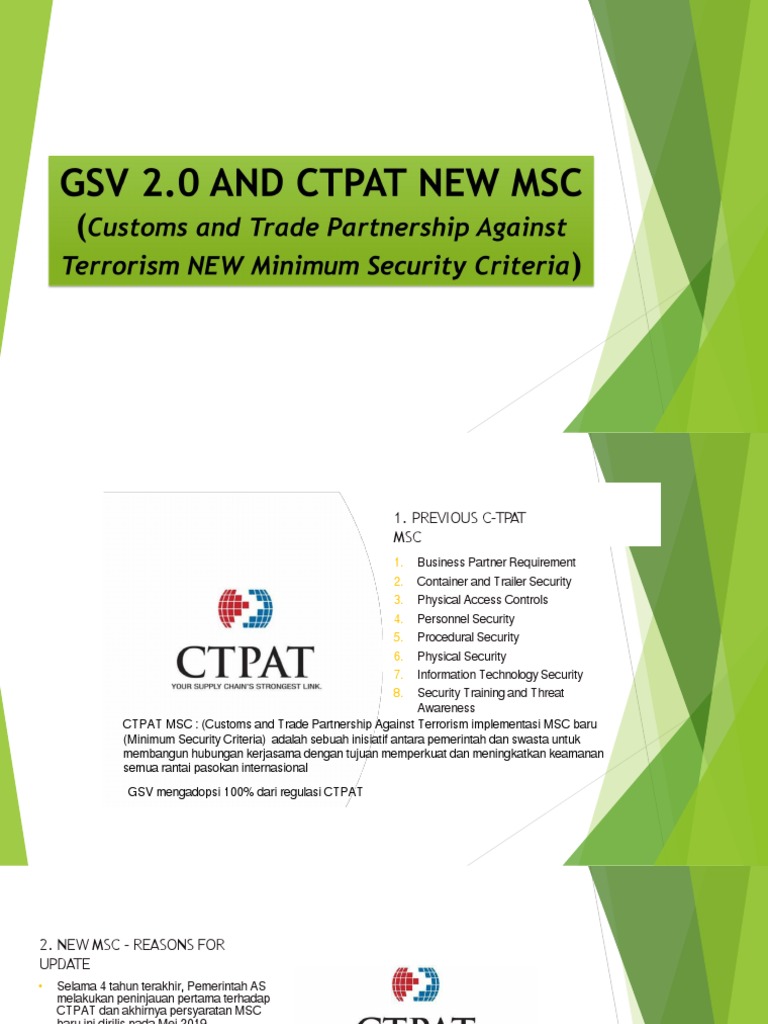 GSV 2.0 & Ctpat New MSC | PDF