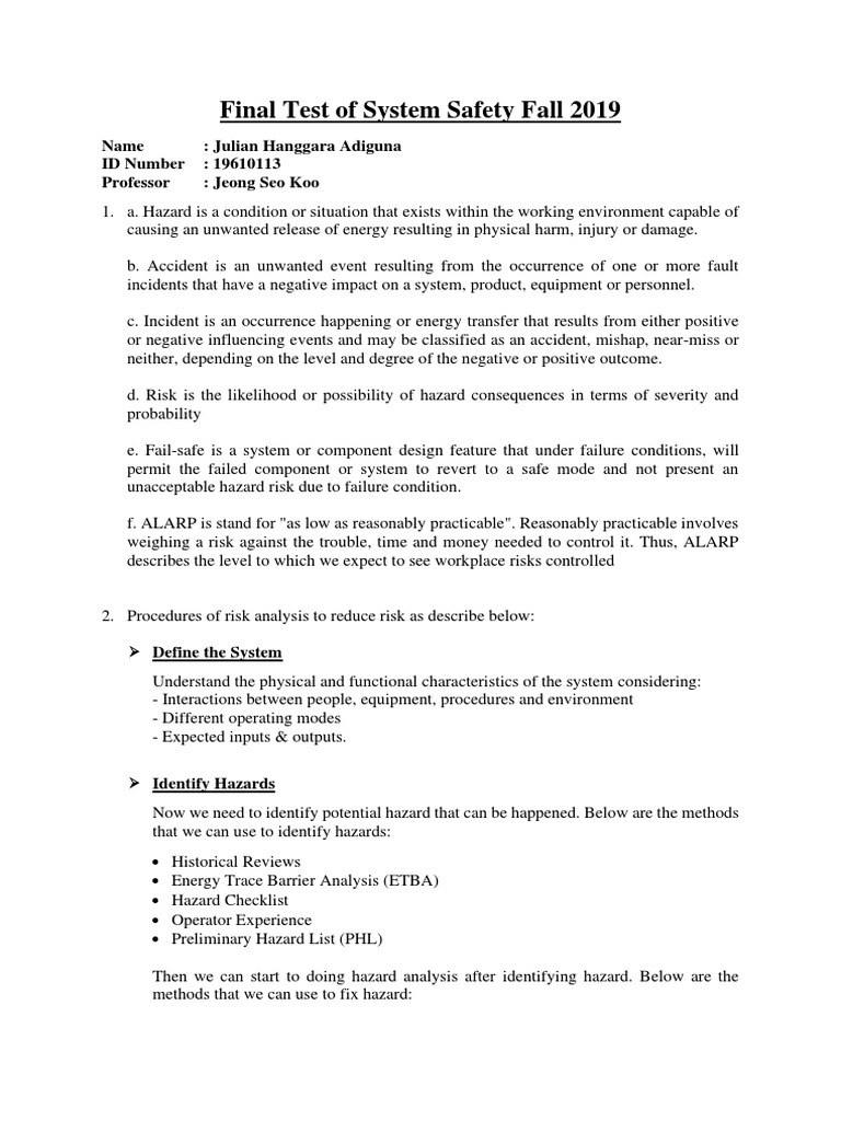 System Safety Analysis Guide | PDF | Risk | Safety