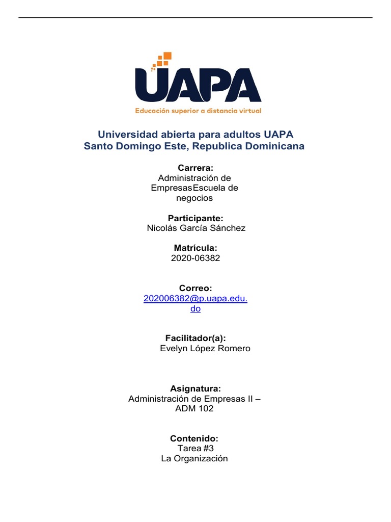 Tarea 3 Admin | PDF | Matriz (Matemáticas) | Business