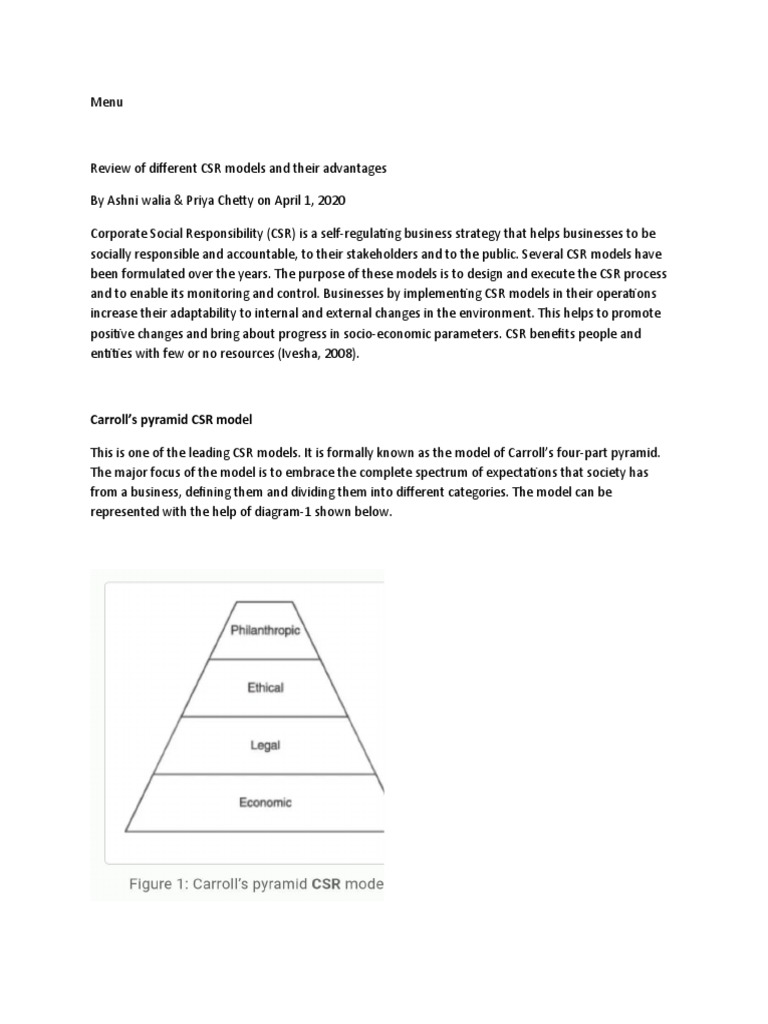 Models of CRS | PDF | Corporate Social Responsibility | Business