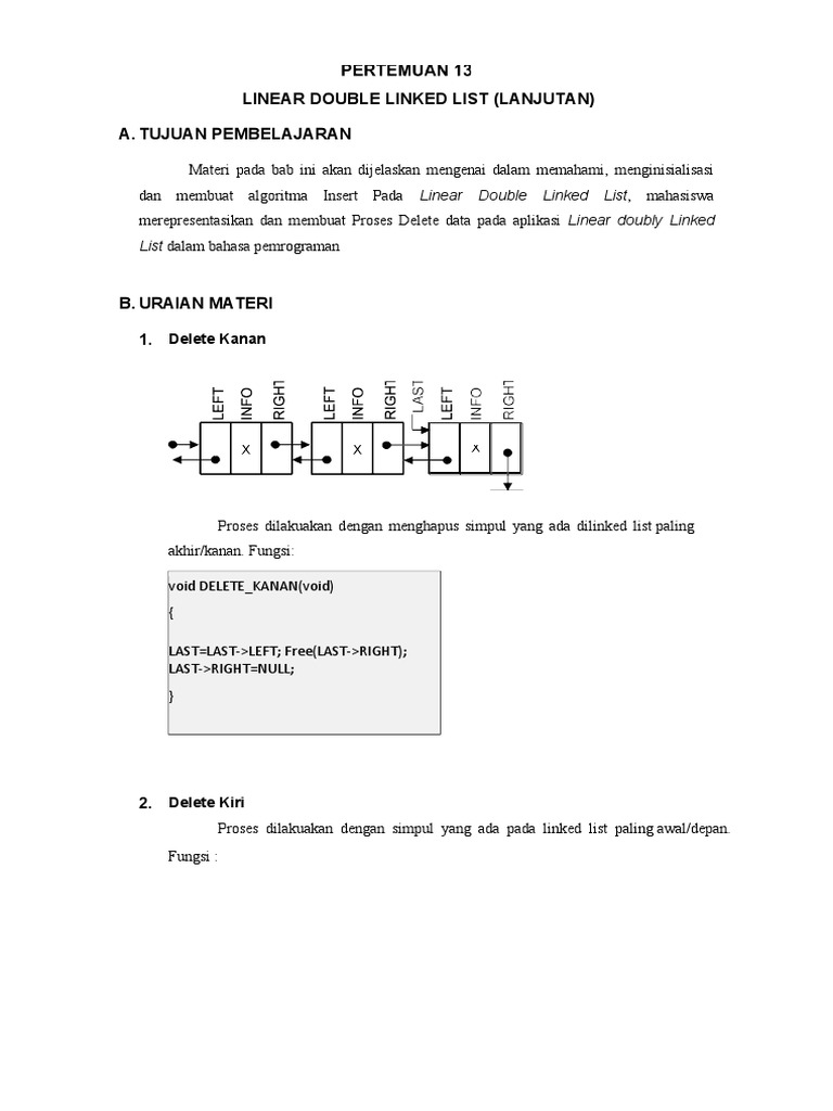 Linear Double Linked List 13 | PDF