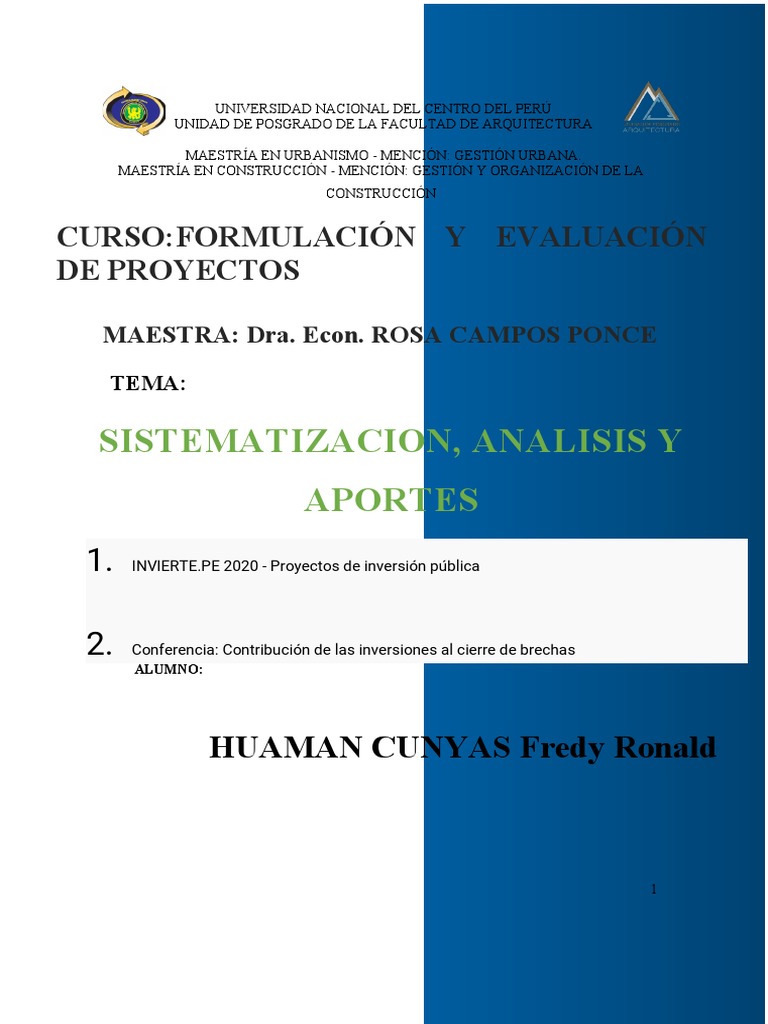 Proyectos de Inversión en Invierte.pe | PDF | Evaluación | Infraestructura
