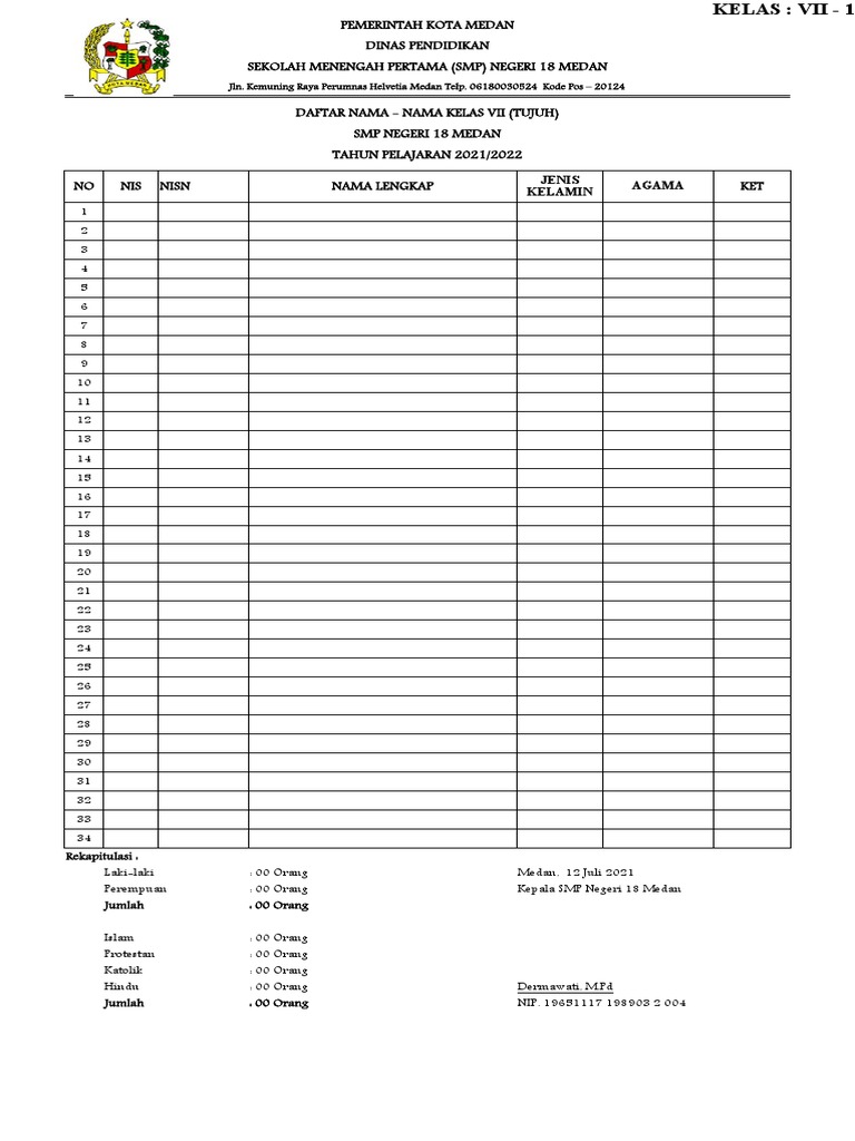 Daftar Nama Siswa Tahun 2022-2023 | PDF