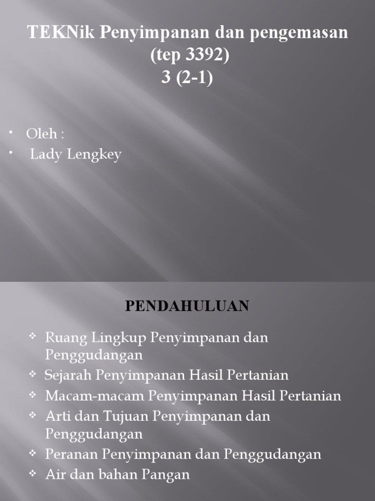 Teknik Penyimpanan Dan Penggudangan Tep | PDF